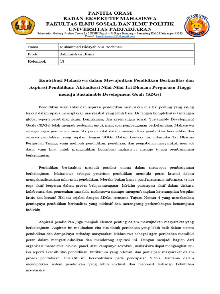 Kop Orasi 2023 | PDF