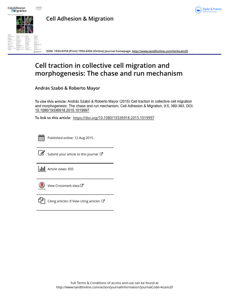 Szabó, Mayor - 2015 - Cell Traction in Collective Cell Migration and ...