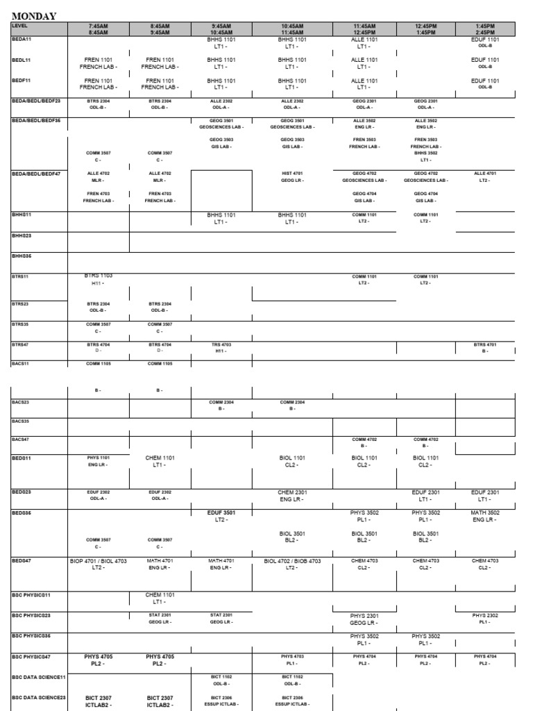 Teaching Timetable - February 2024 - 11th Edition | PDF