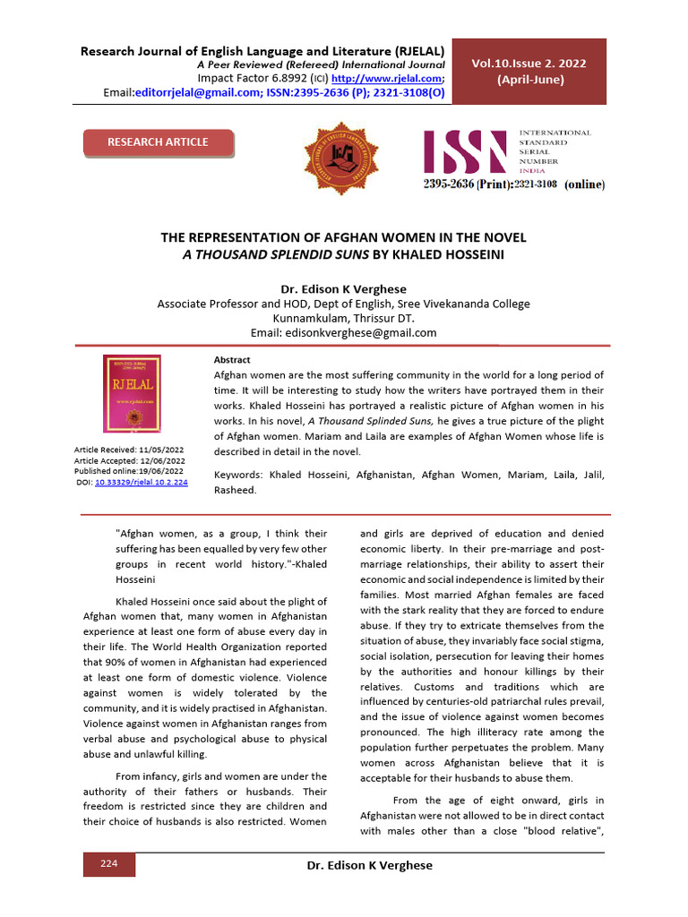 Afghan Women in "A Thousand Splendid Suns" | PDF