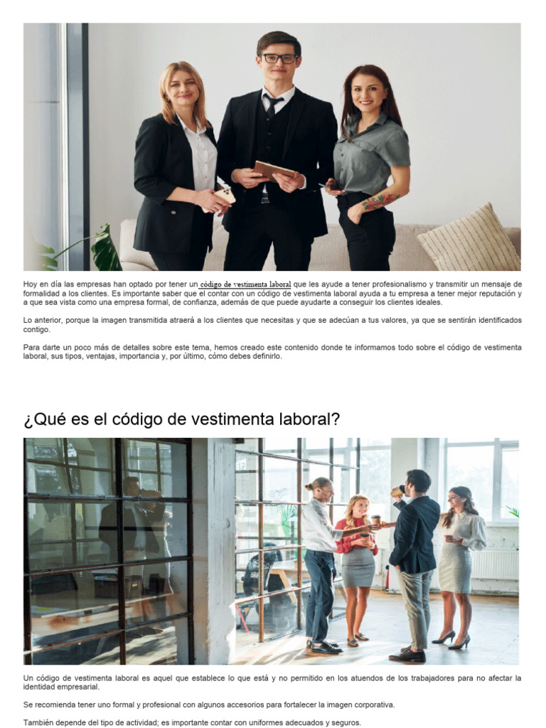 Codigo de Vestimenta Laboral | Descargar gratis PDF | Business | Ropa