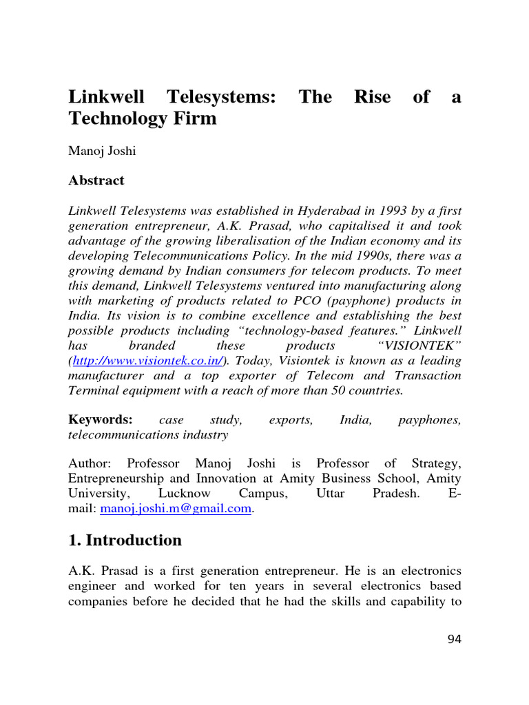 Leadership by Innovation A Case of Linkw | PDF | Entrepreneurship ...