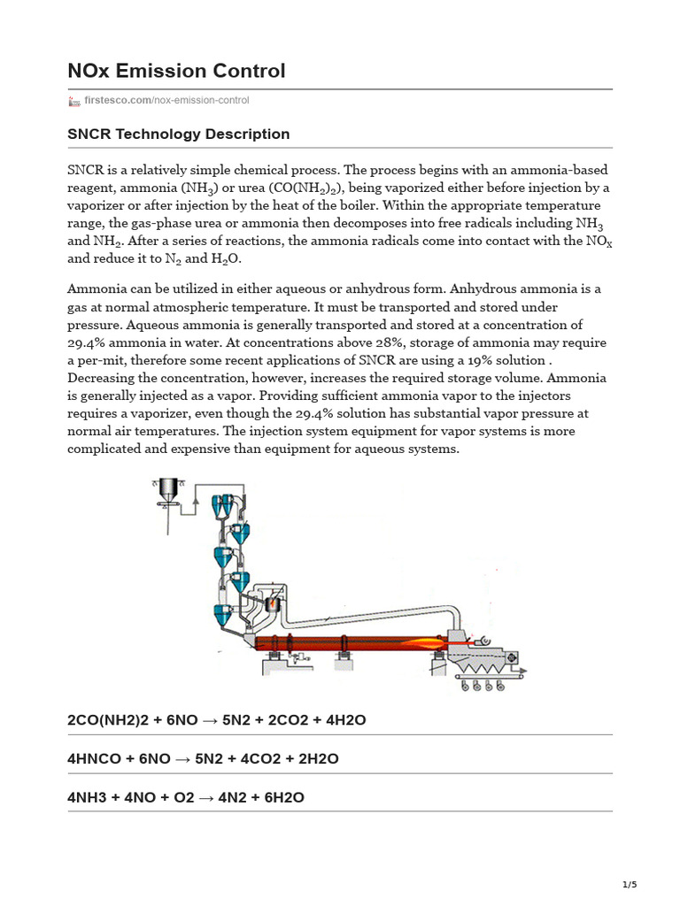 NOx Emission Control | PDF | Urea | N Ox
