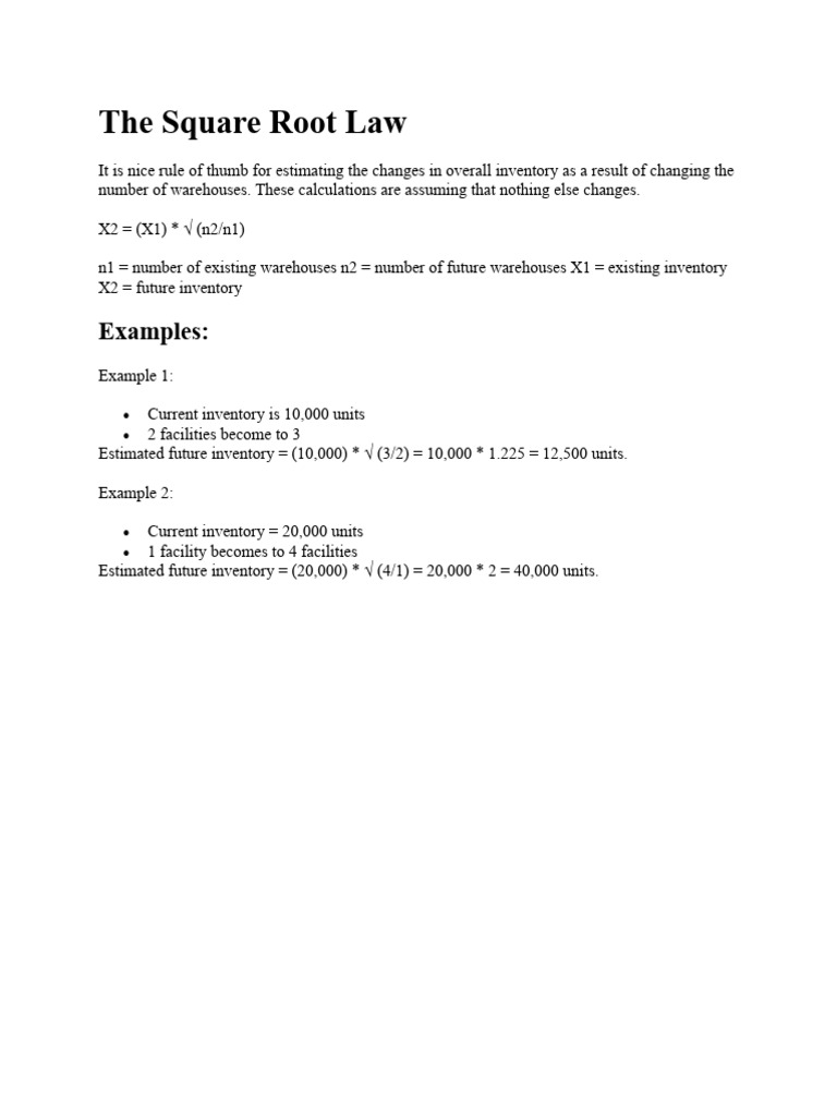 The Square Root Law | PDF
