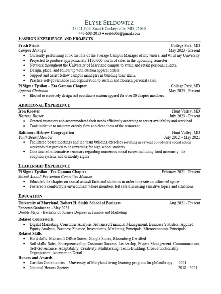 sinclair broadcast group resume summer 2024 | PDF | Business Economics | Economies