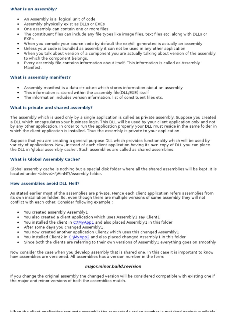Assemblies | PDF | Directory (Computing) | Computer File