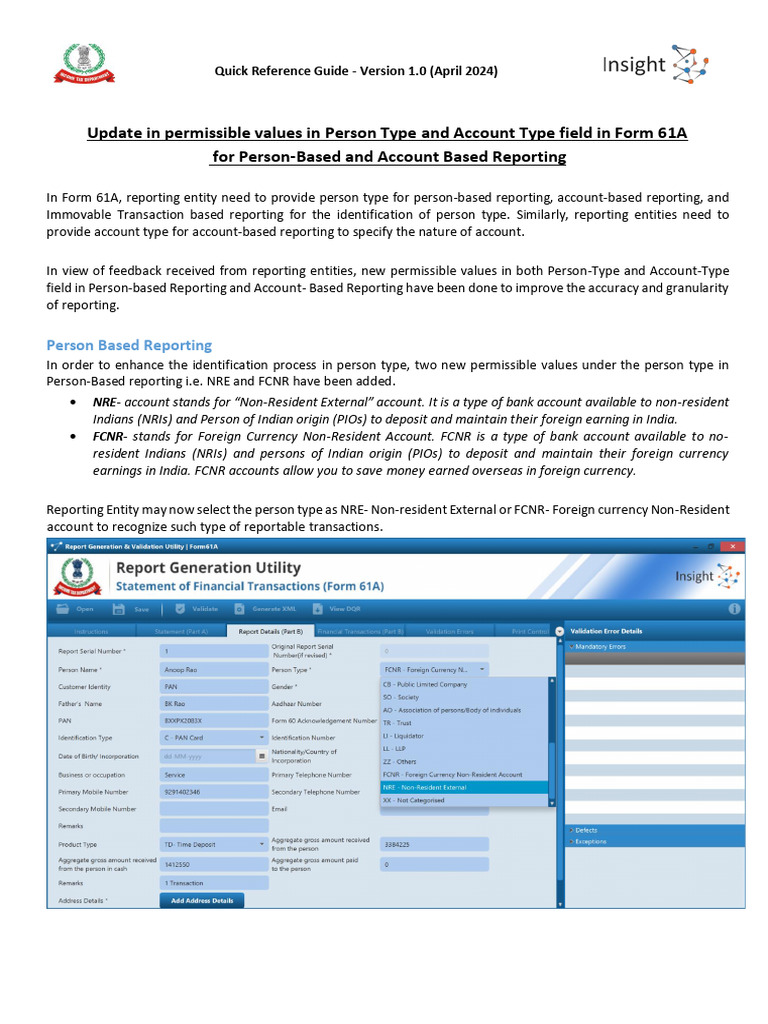 Form 61A Reporting Updates 2024 | PDF | Banks | Business