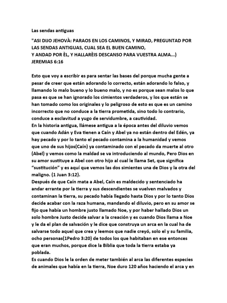 Las Sendas Antiguas | PDF | Noé | Arca de Noé