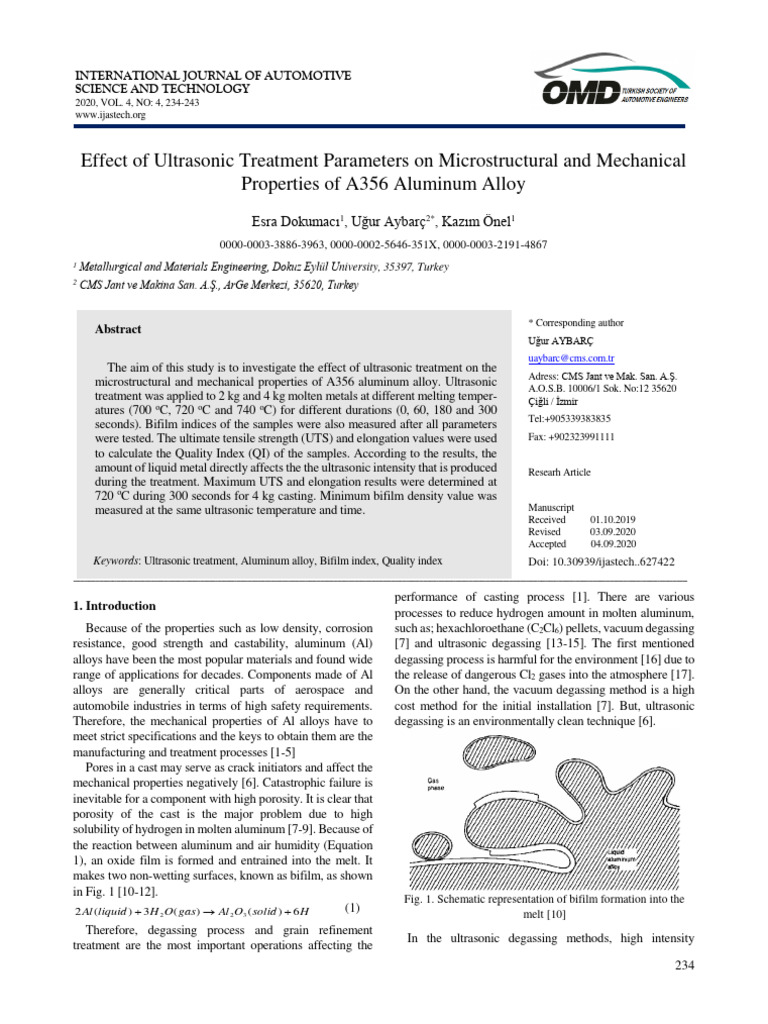 Effect of Ultrasonic Treatment Parameters On Micro | PDF | Ultimate Tensile Strength ...