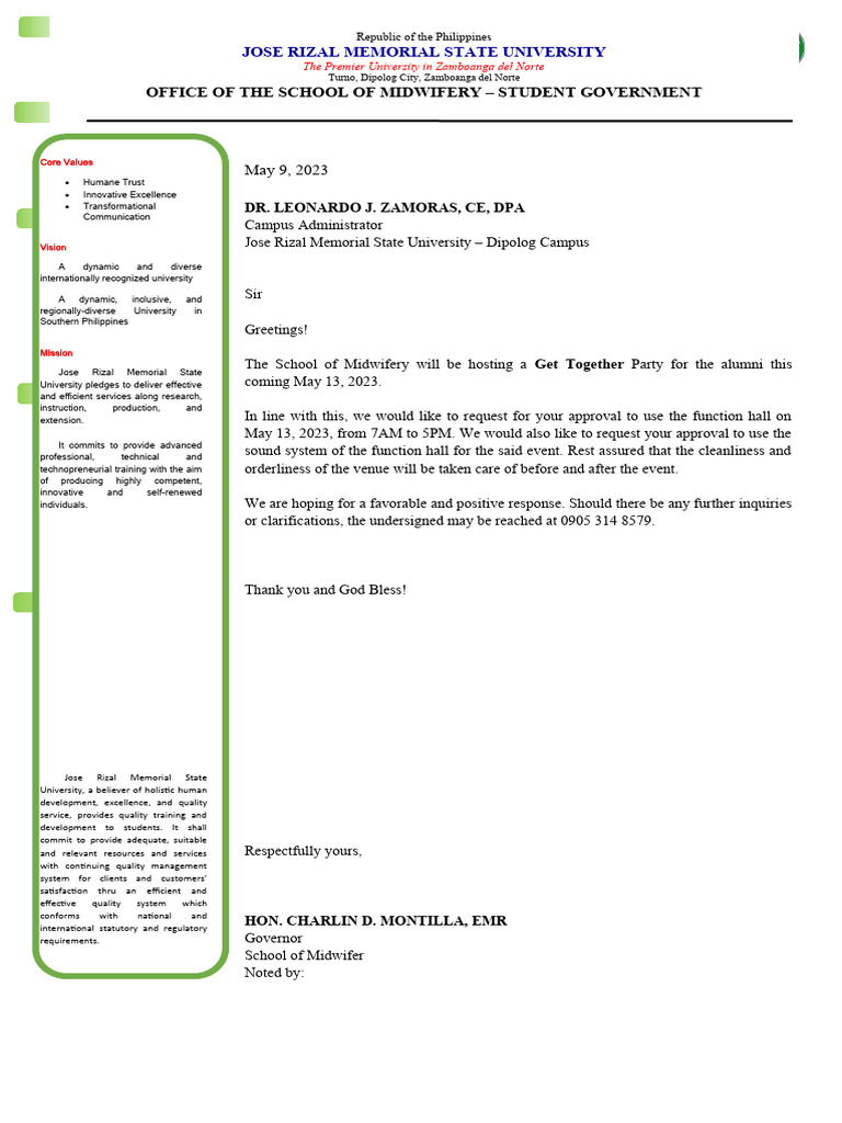 Letter Request 2 | PDF | Governance | Leadership