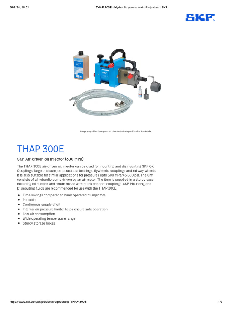 FICHA TECNICA PUMP THAP 300E - Hydraulic Pumps and Oil Injectors - SKF ...