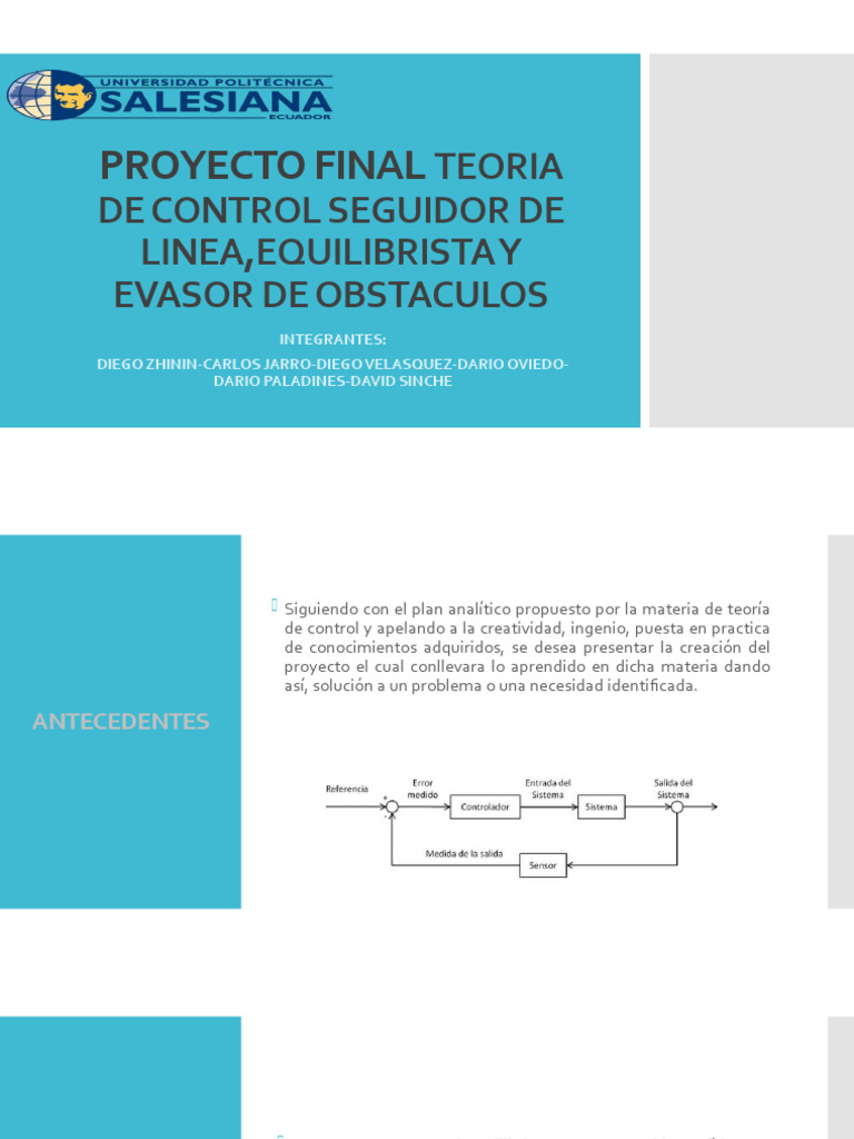 Proyecto Final Teoria de Control Seguidor de Linea | PDF | Ultrasonido | Sensor