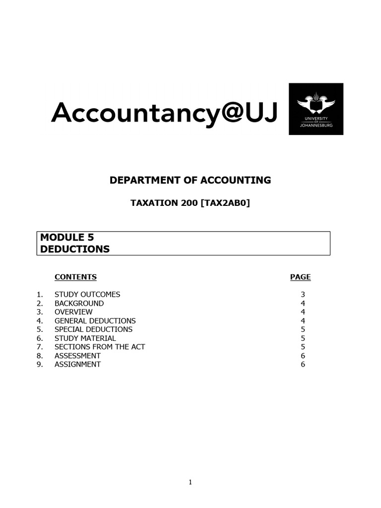 Module 5 Deductions 2024 | PDF | Tax Deduction | Expense