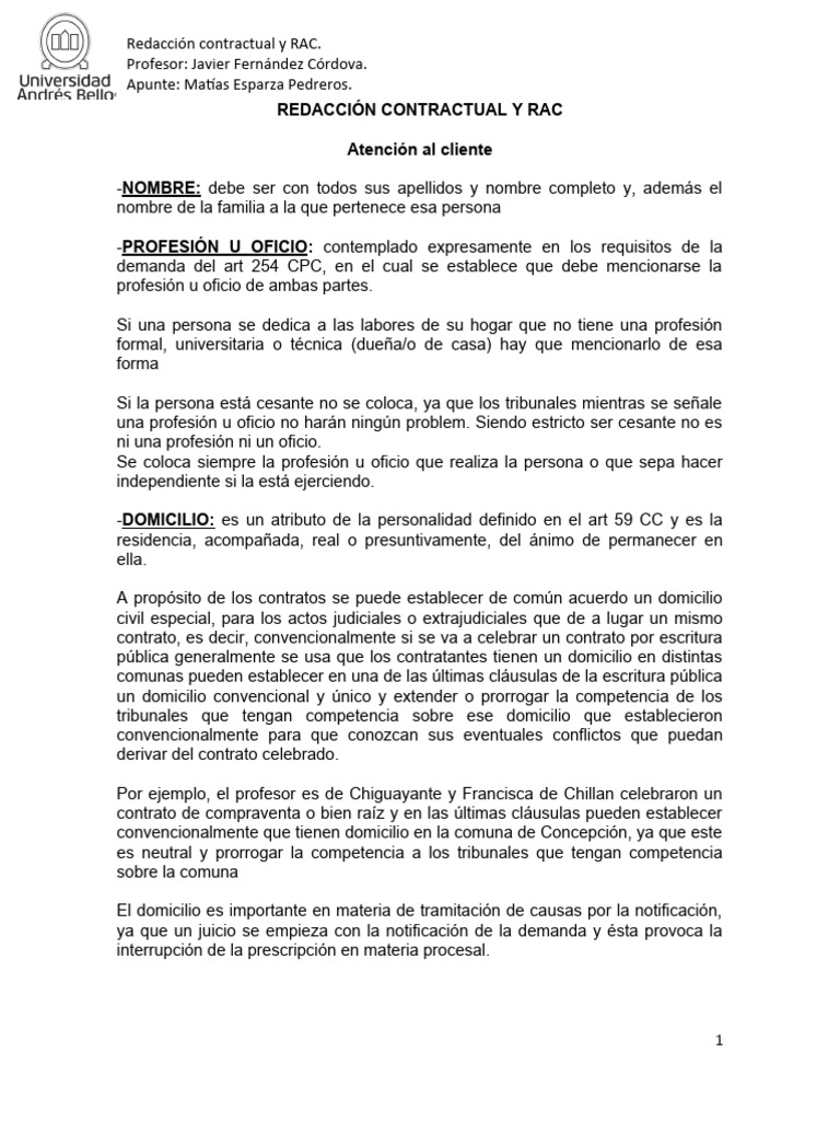 Apunte RAC (1) | PDF | Abogado | Divorcio