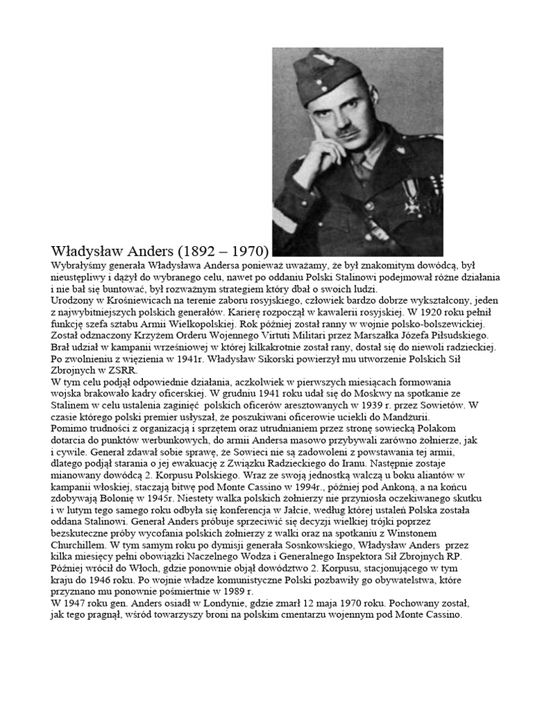 Generał Władysław Anders. | PDF
