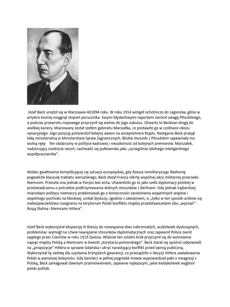 Józef Beck Pdf