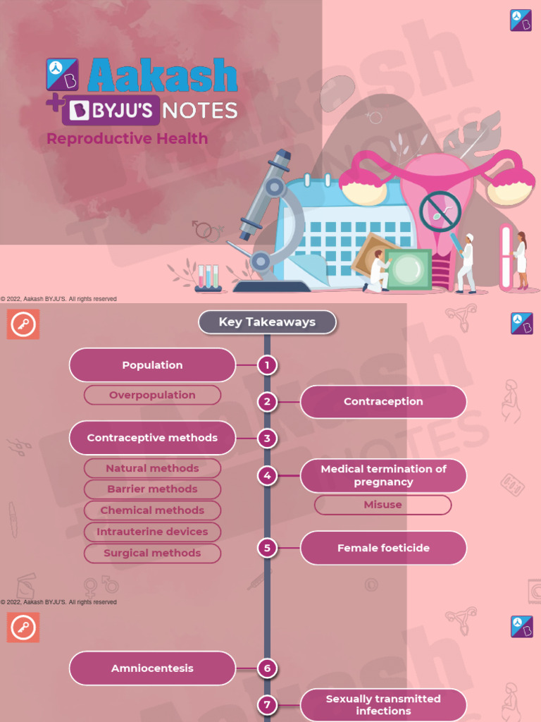 Notes Reproductive Health | PDF | Menstrual Cycle | Combined Oral ...