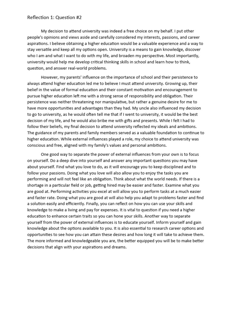 Reflection Paper 1 | Download Free PDF | Motivational | Motivation