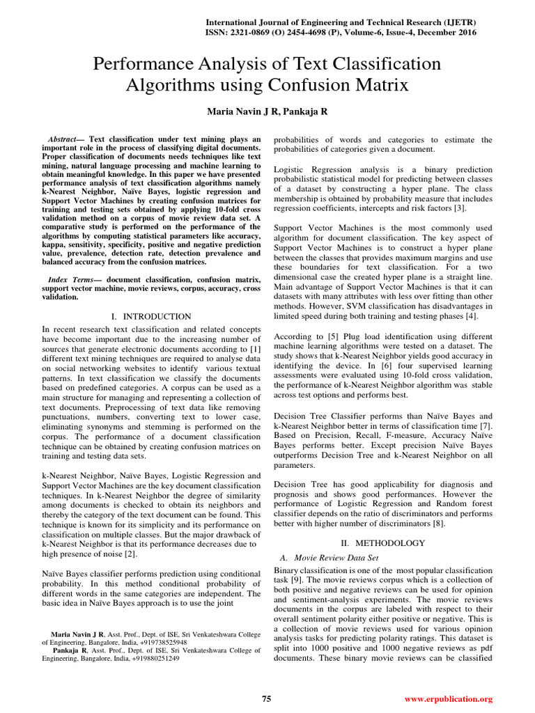 Ijetr042741 PDF | PDF | Statistical Classification | Sensitivity And Specificity