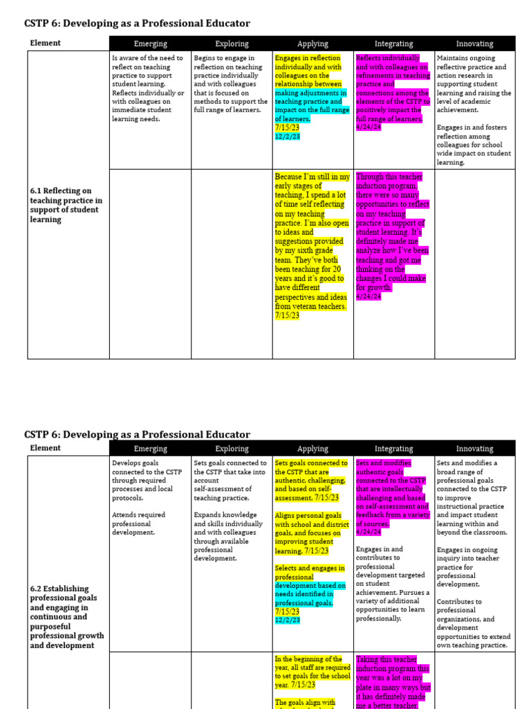 cstp 6 park 042424 | PDF | Teachers | Learning