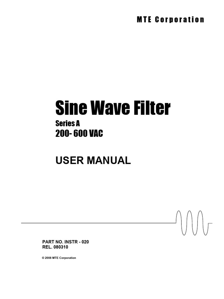 MTE Sine Wave Filter | PDF | Power Inverter | Alternating Current