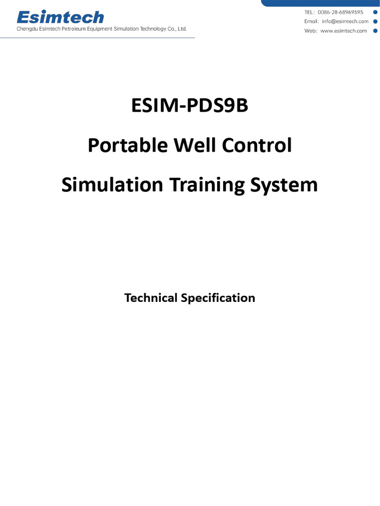 ESIM PDS9B Portable Well Control Simulation Training System Technical Specification | PDF ...
