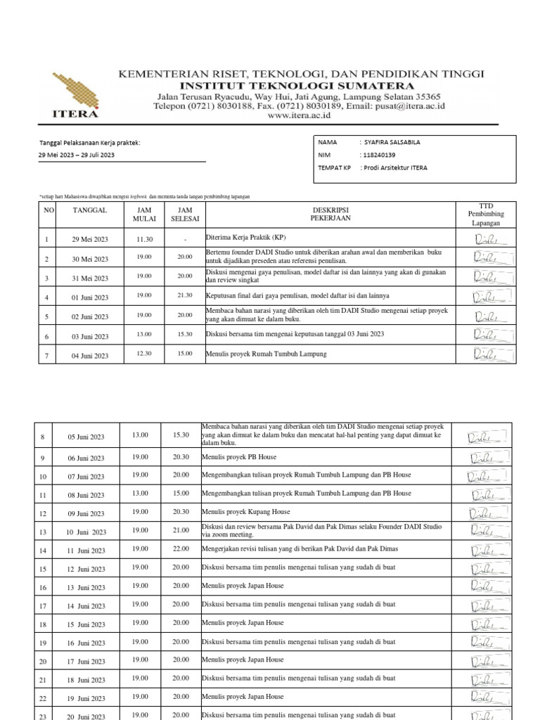 Logbook Harian | PDF