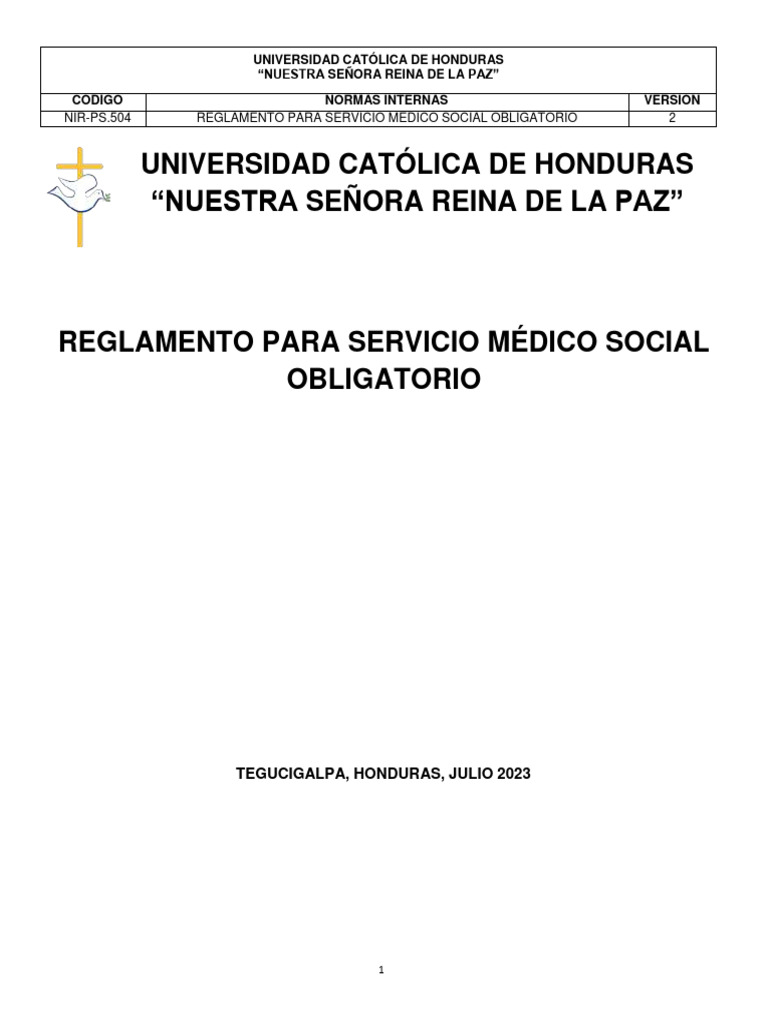 Nie-Ps.504 Reglamento Servicio Social Medicina Julio 2023 Va | PDF | Trabajo Social | Medicina