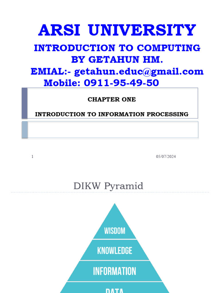 Unit 1 Arsi Note of Computer | PDF | Information Technology | Information