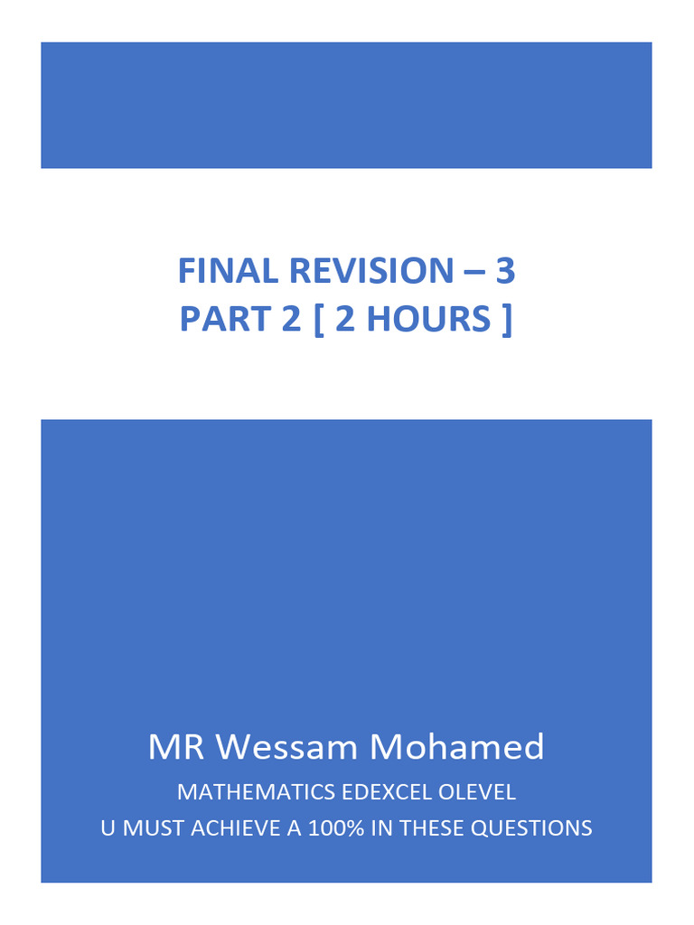 Final Revision Sheet 3 - Part 2 - 9 - Star Students - Olevel - 2-5-2024 | PDF