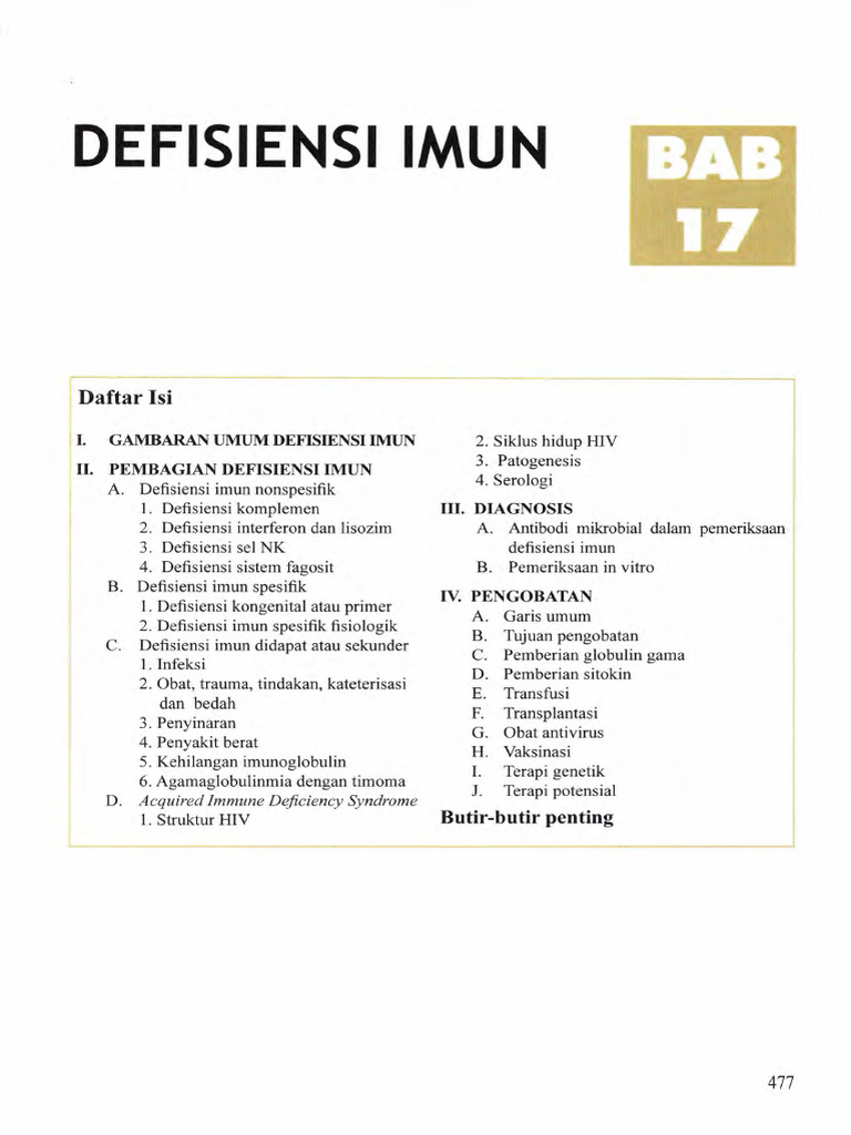Bab 17 Defisiensi Imun | PDF