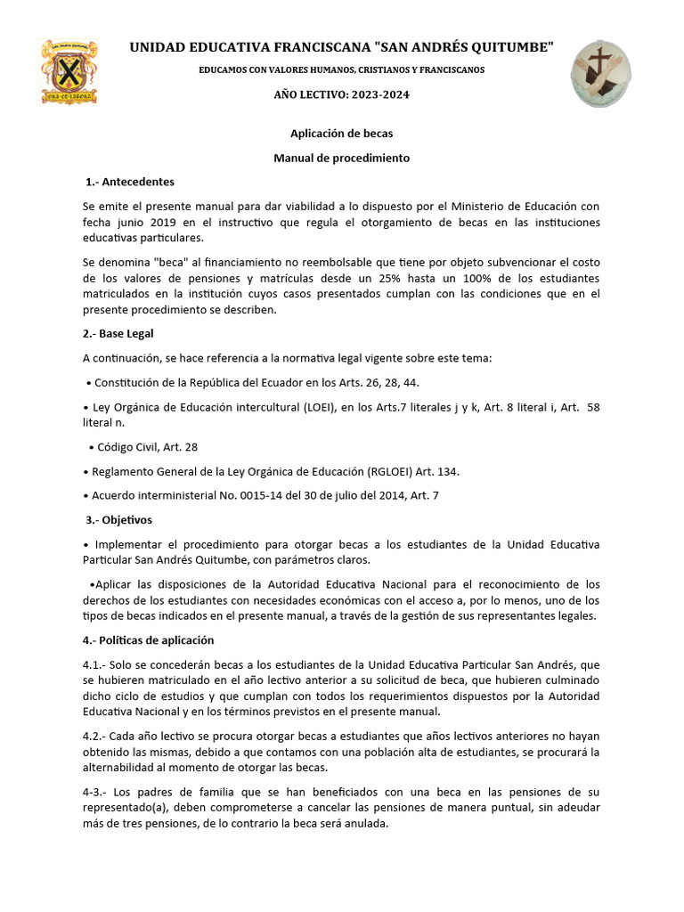 Manual Aplicación de Becas 2022-2023 | PDF