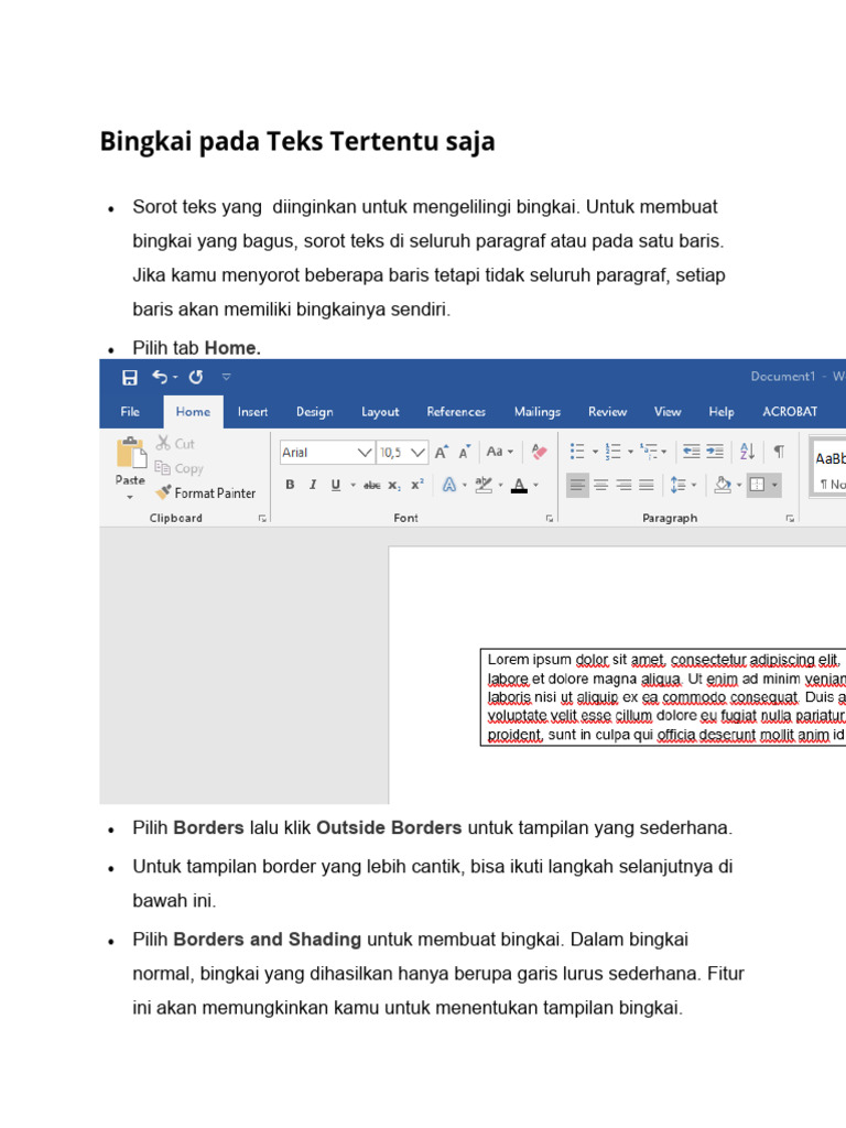 Cara Mudah Membuat Bingkai Di Word | PDF