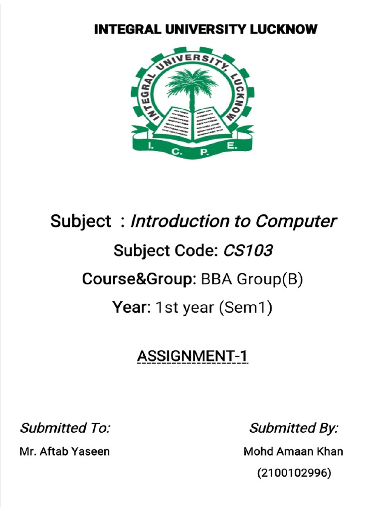 Cs103 Assignment 1 | PDF