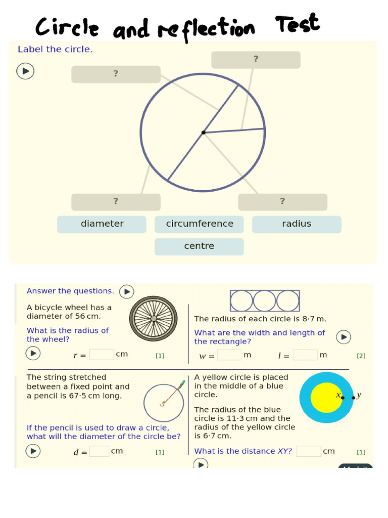circle and reflection test | PDF