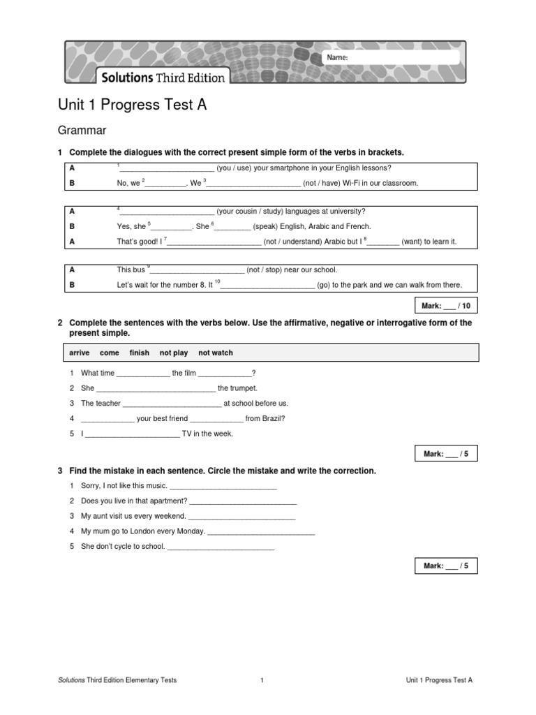 Progress Test Unit1 | PDF | English Language | Angelina Jolie