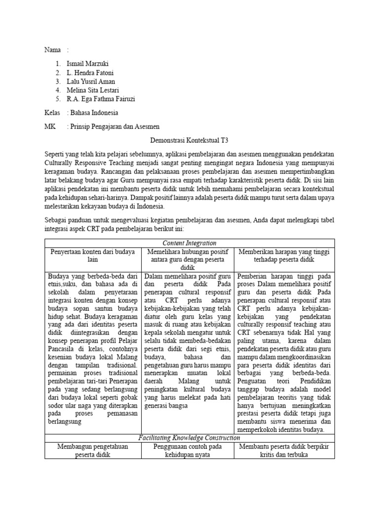 Demonstrasi Kontekstual T3 | PDF