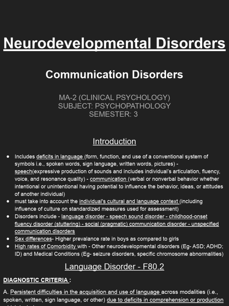 Communication Disorders | PDF | Mental Disorder | Stuttering