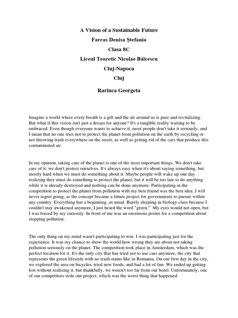A Vision of A Sustainable Future | PDF | Sustainability | Natural ...