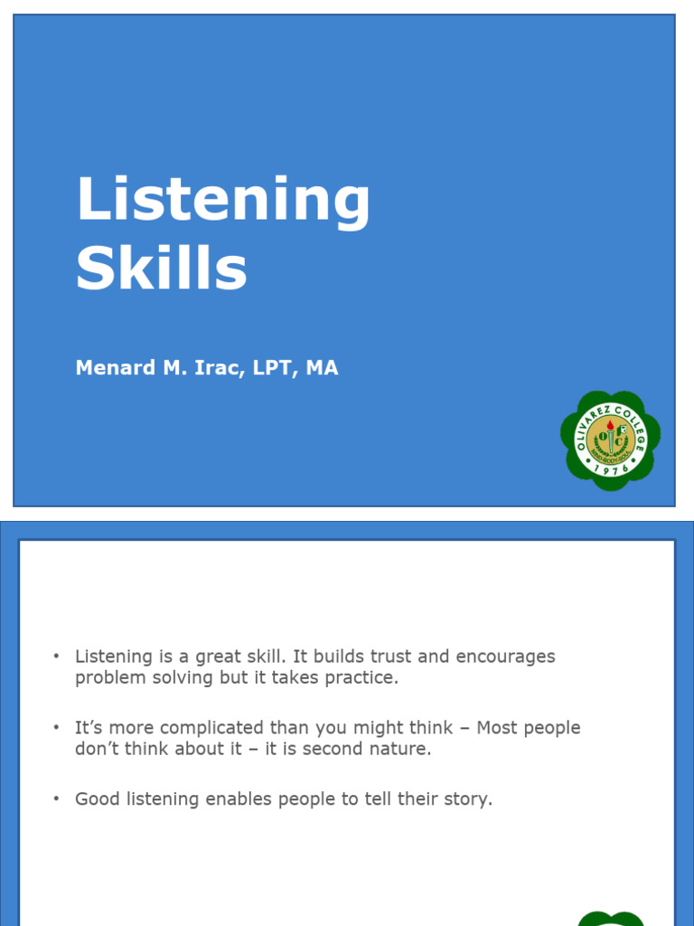 Lesson 4_Listening Skills | PDF | Body Language | Thought