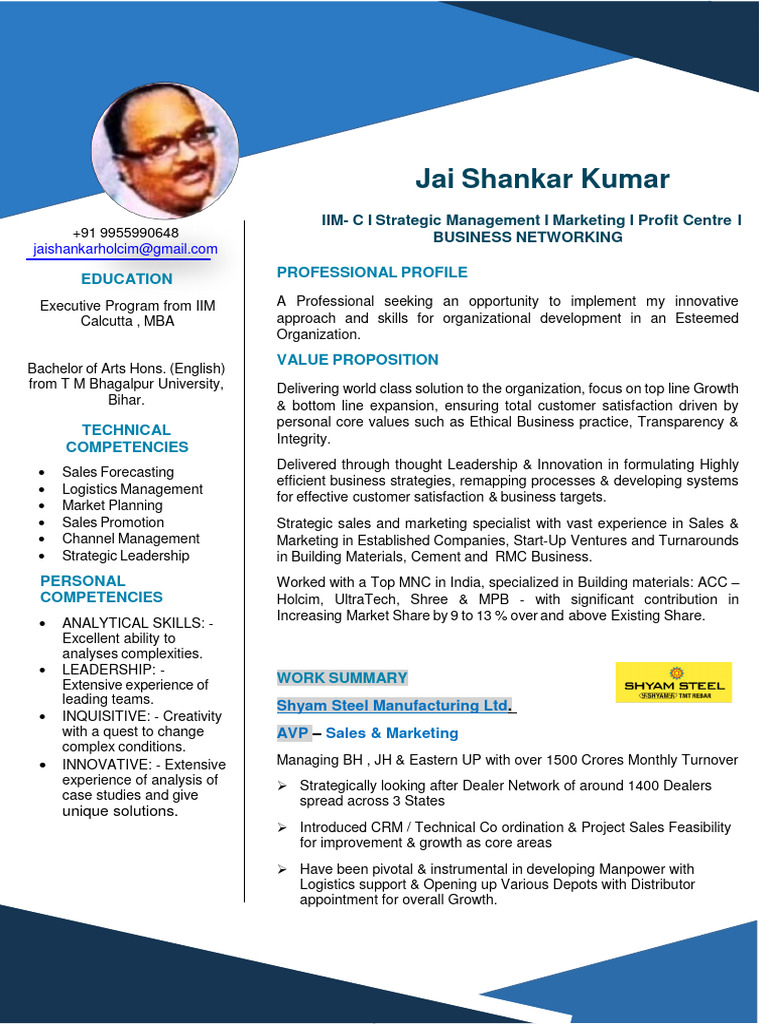 CV - Jai PDF | PDF | Sales | Marketing