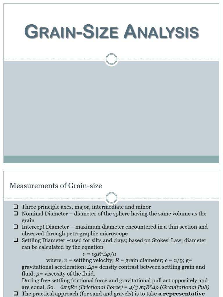 Grain Size Analysis | PDF | Median