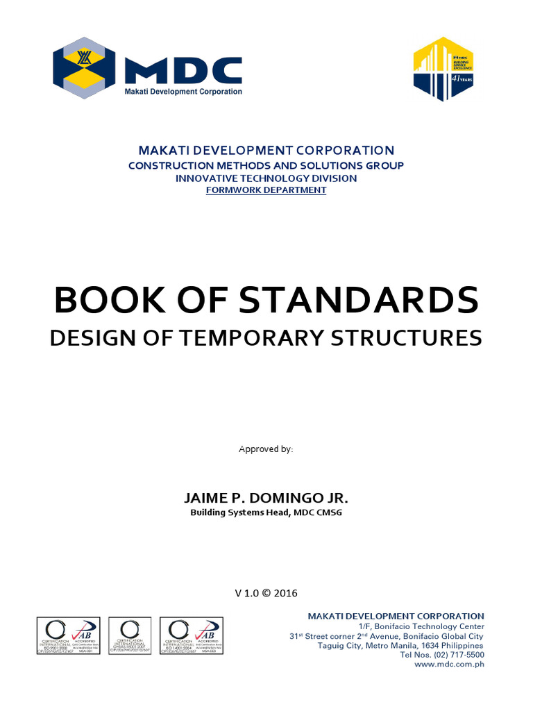 BOOK OF STANDARDS_Design of Temporary Structures updated 170803 | PDF ...