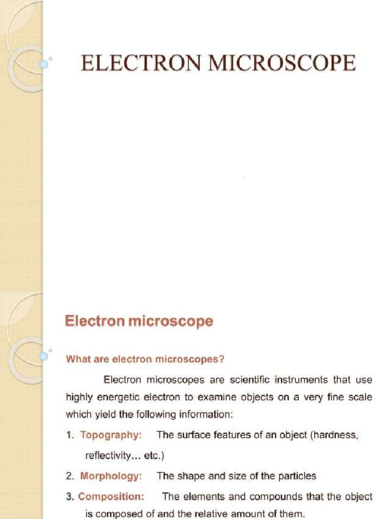 Electron Microscope Instrumentation | PDF