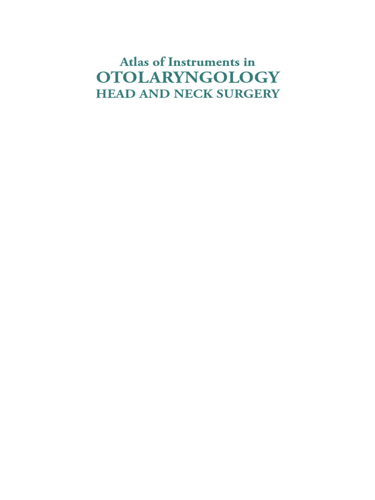 Atlas of Instruments in Otolaryngology Head and Neck Surgery | PDF ...