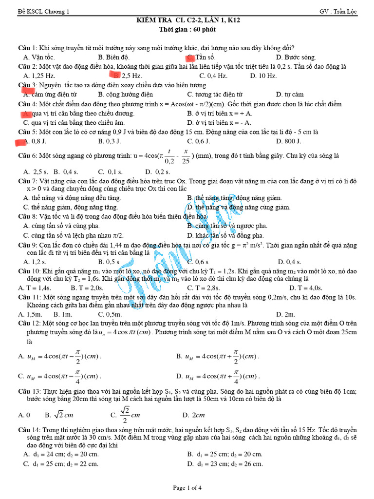 KT Chất Lượng Chuong 1,2 (DBC) | PDF