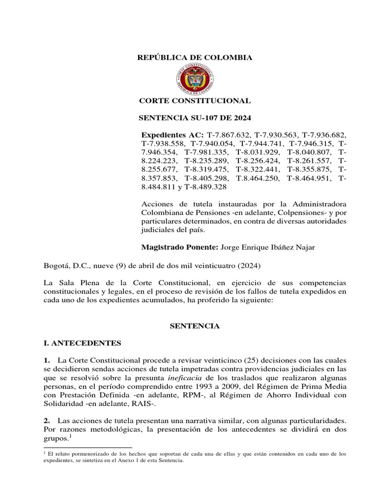 Su-107-24 T-7.867.632 Ac | PDF | Judicaturas | Caso de ley