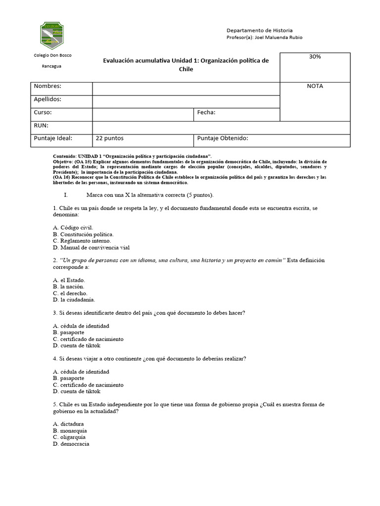 6to Ev Formativa (Marzo) | PDF | Democracia | Ideologías políticas