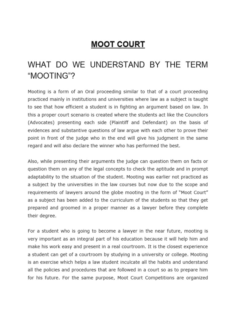 Moot Court | PDF | Experience | Knowledge