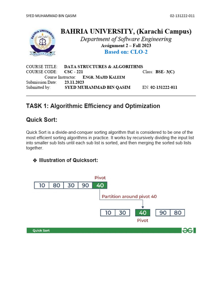 Dsa Ass 2 by Syed | PDF | Mathematical Logic | Computing Dsa Ass 2 by Syed | PDF | Mathematical Logic | Computing